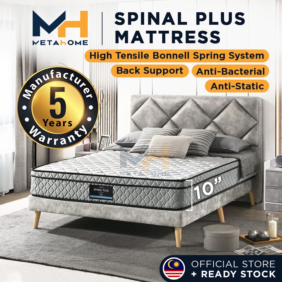 Metahome Spinal Plus Mattress Tilam 10 Inch Anti-Static High Tensile ...