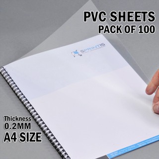 KakiJimat Plastic Sheet Cover 100s size A4 / Rigid Sheet / Multipurpose Transparent Binding PVC ...