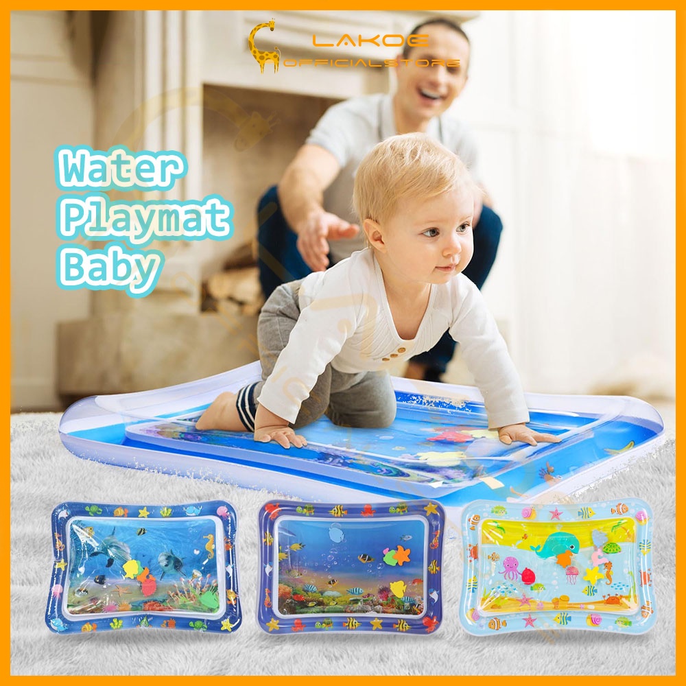 LAKOE Baby Water Play Mat Newborn Inflatable Playmat Crawl Mat Cartoon ...