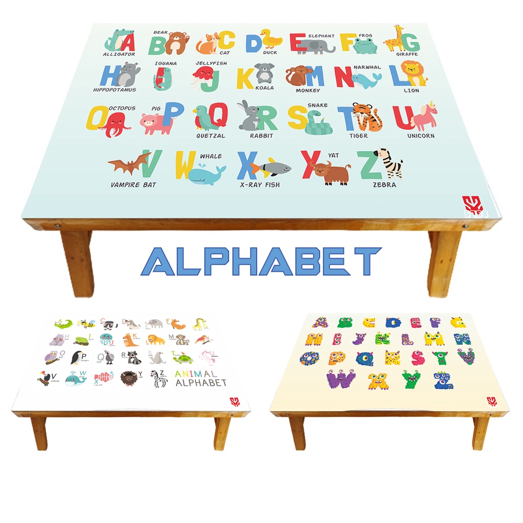 Children's Folding Study Table with ALPHABET Characters ALPHABET/ Meja ...