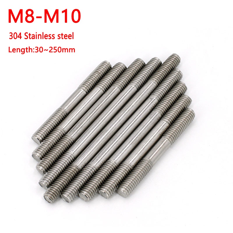 M8 M10 Double End Thread Rod 304 A2 Stainless Steel Headless Stud Bolts ...