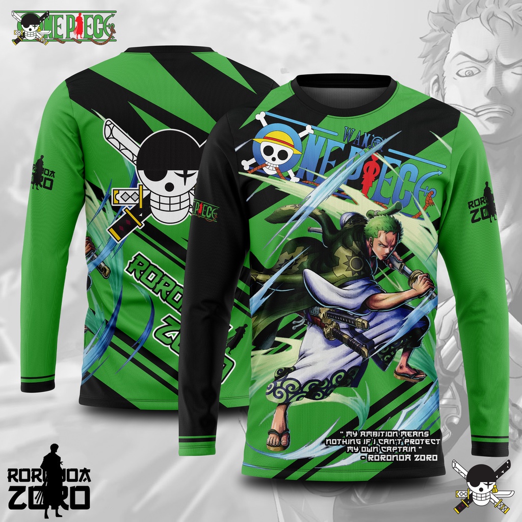 T-shirt Baju Anime One Piece Roronoa Zoro Tshirt Jersey Sublimation ...