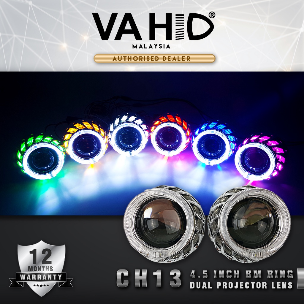 VAHID CT13 4.5INCH Dual BM RING Angel Eyes Bi-Xenon Projector Lens ...