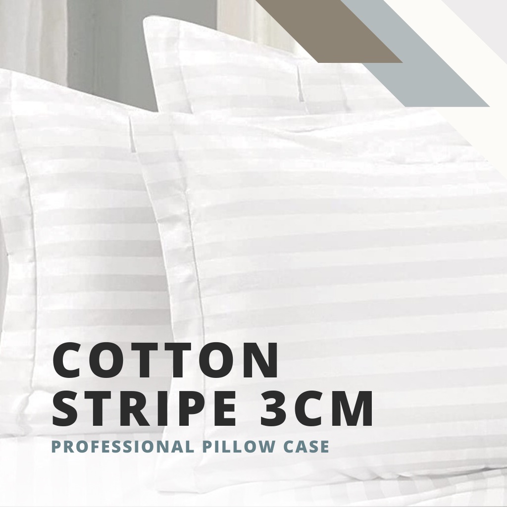 3cm Pillow Case Hotel White Tebal standard Thick Stripe cotton and ...