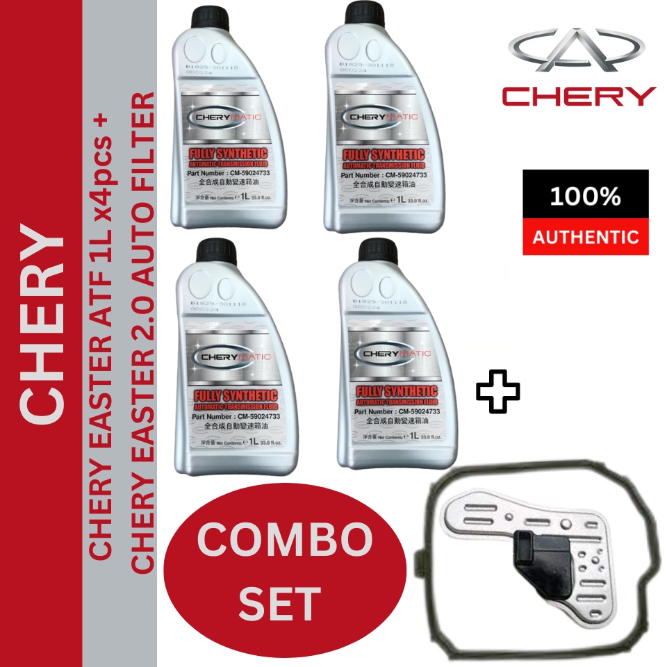 (COMBO SET)CHERY EASTER ATF 1L x4pcs + CHERY EASTER 2.0/2.4 AUTO FILTER 1set (CM-59024733 ...