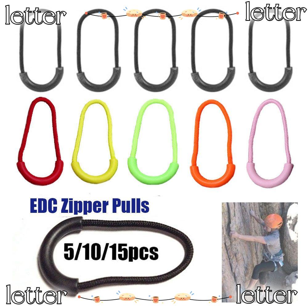 LETTER🌟 Outdoor tools Zipper Pull 9 colors Ends Lock Zips Cord Rope ...