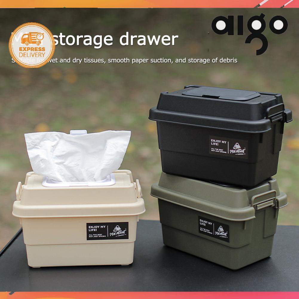 1.1L Sundries Bucket Camping Storage Box Desktop Tissue Container Car Organizer Camping ...