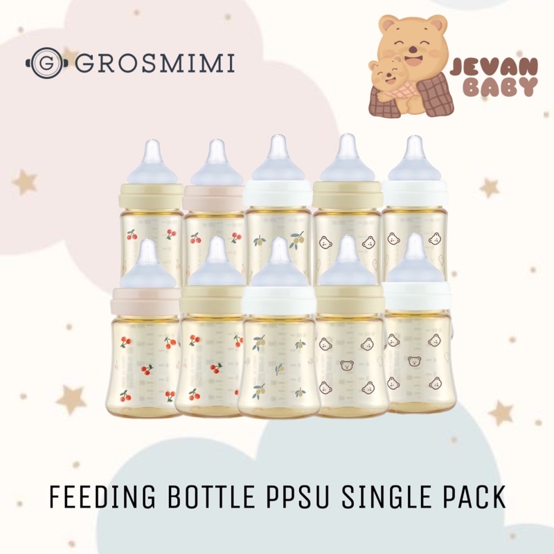 Grosmimi Feeding Bottle PPSU Single Pack (Includes Nipple) | Shopee Malaysia