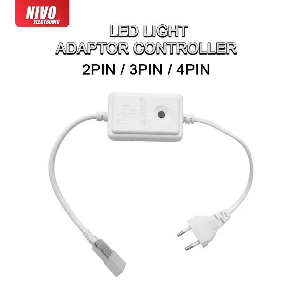 Power Plug Adapter Controller For LED Strip 2PIN / 3PIN / 4PIN AC 220 ...