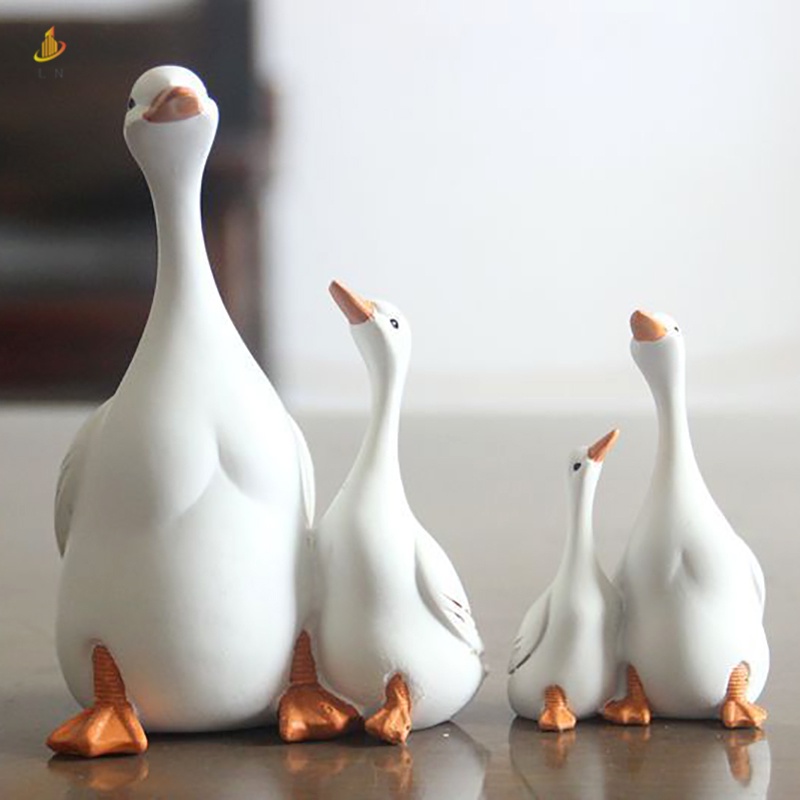 Crafts Perfect Duck Resin Statue Mother And Son Duck Decor For Photo ...