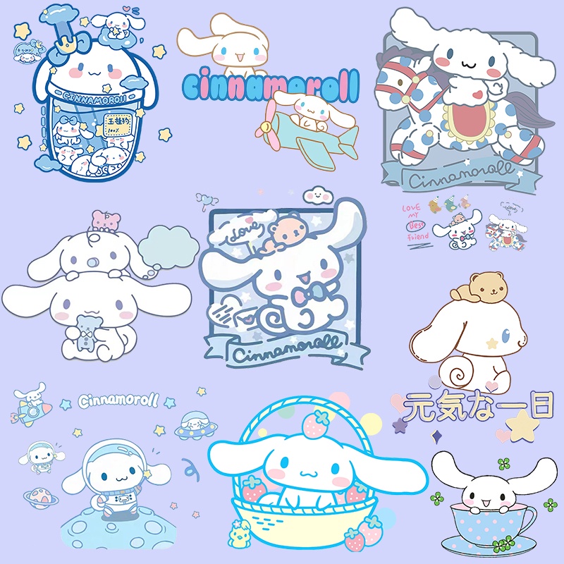 Cinnamoroll Pattern Iron on Patches Washable Heat Transfers Vinyl ...