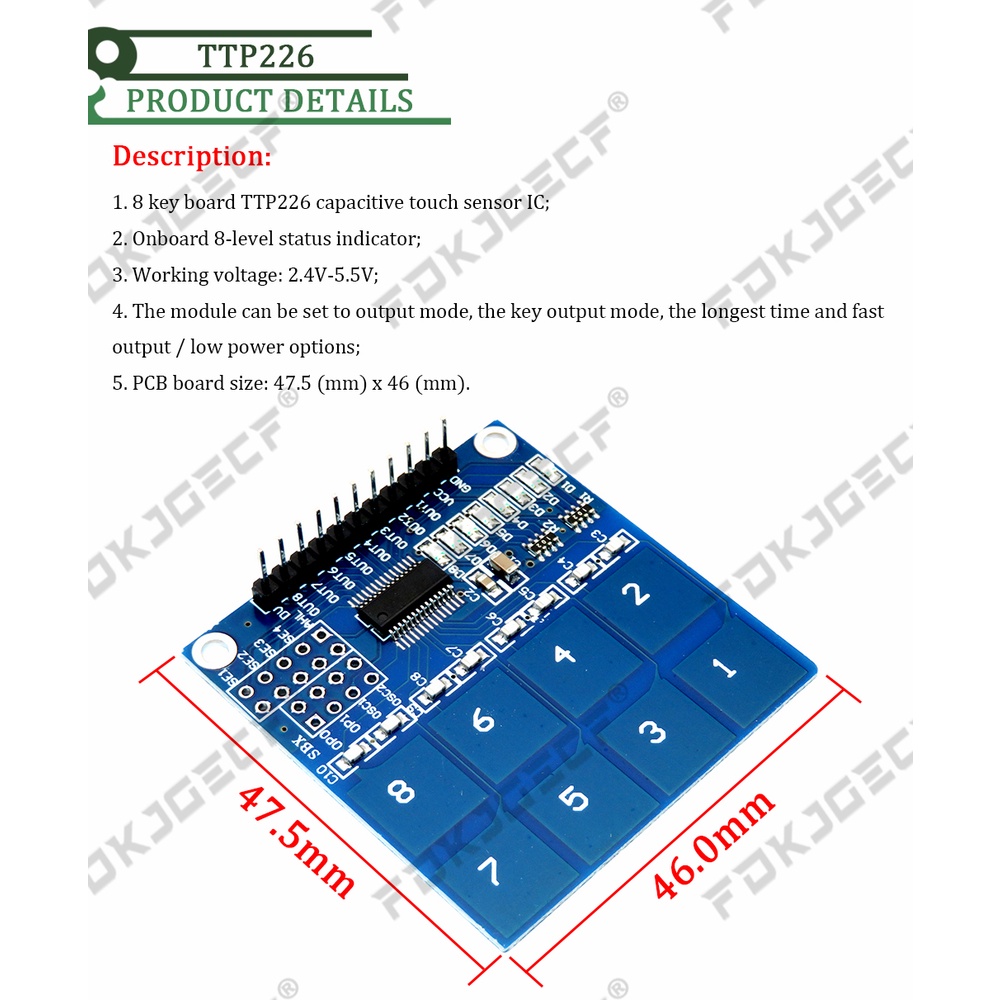 TTP223/TTP224/TTP226/TTP229 Jog Digital Touch Switch Sensor Digital 1/4/8/16 channel Touch Key ...