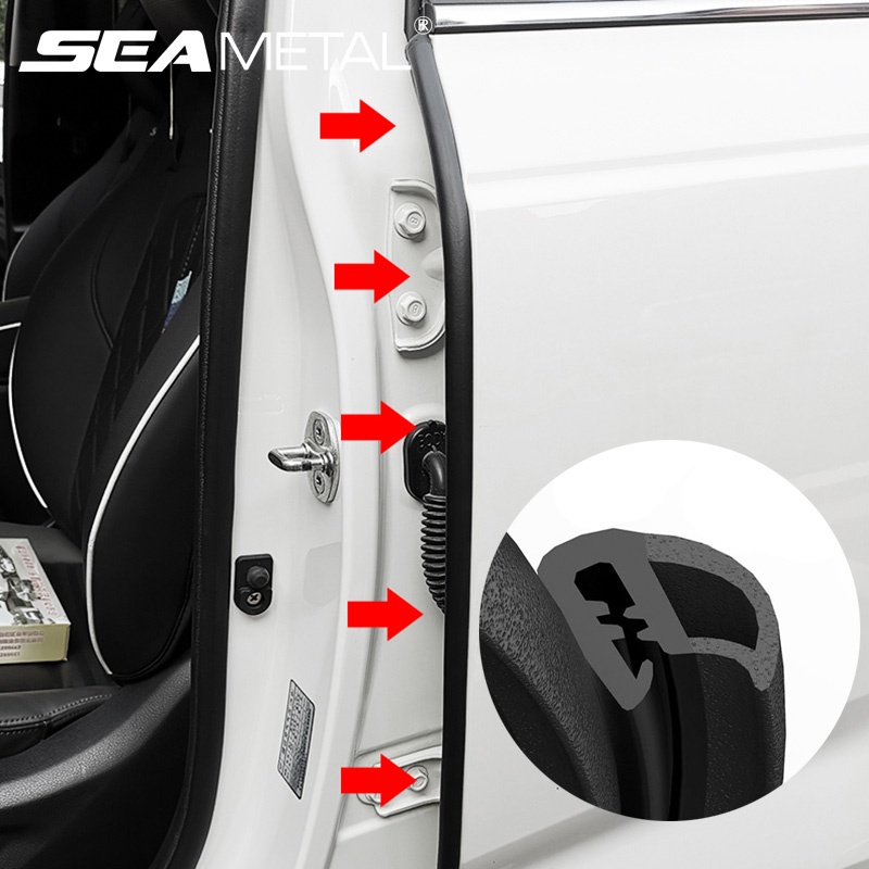 SEAMETAL Car Door Edge Protector Rubber Seal Strip B Pillar Universal Auto Soundproof Dustproof ...