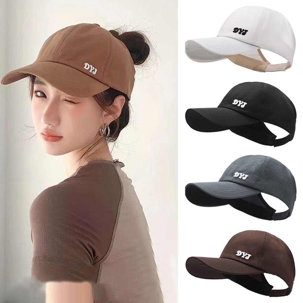 Solid Color Hat Fashion Cotton Soft UV Protection Adjustable Letter ...