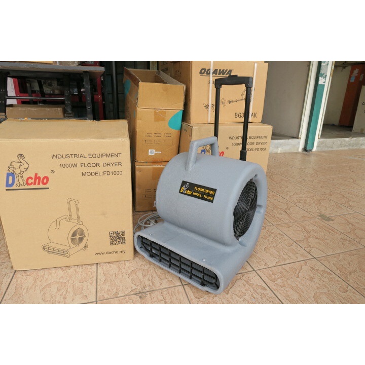 Dacho 1000W 3-Speed Industrial Floor Dryer Blower with Handle & Wheel ...