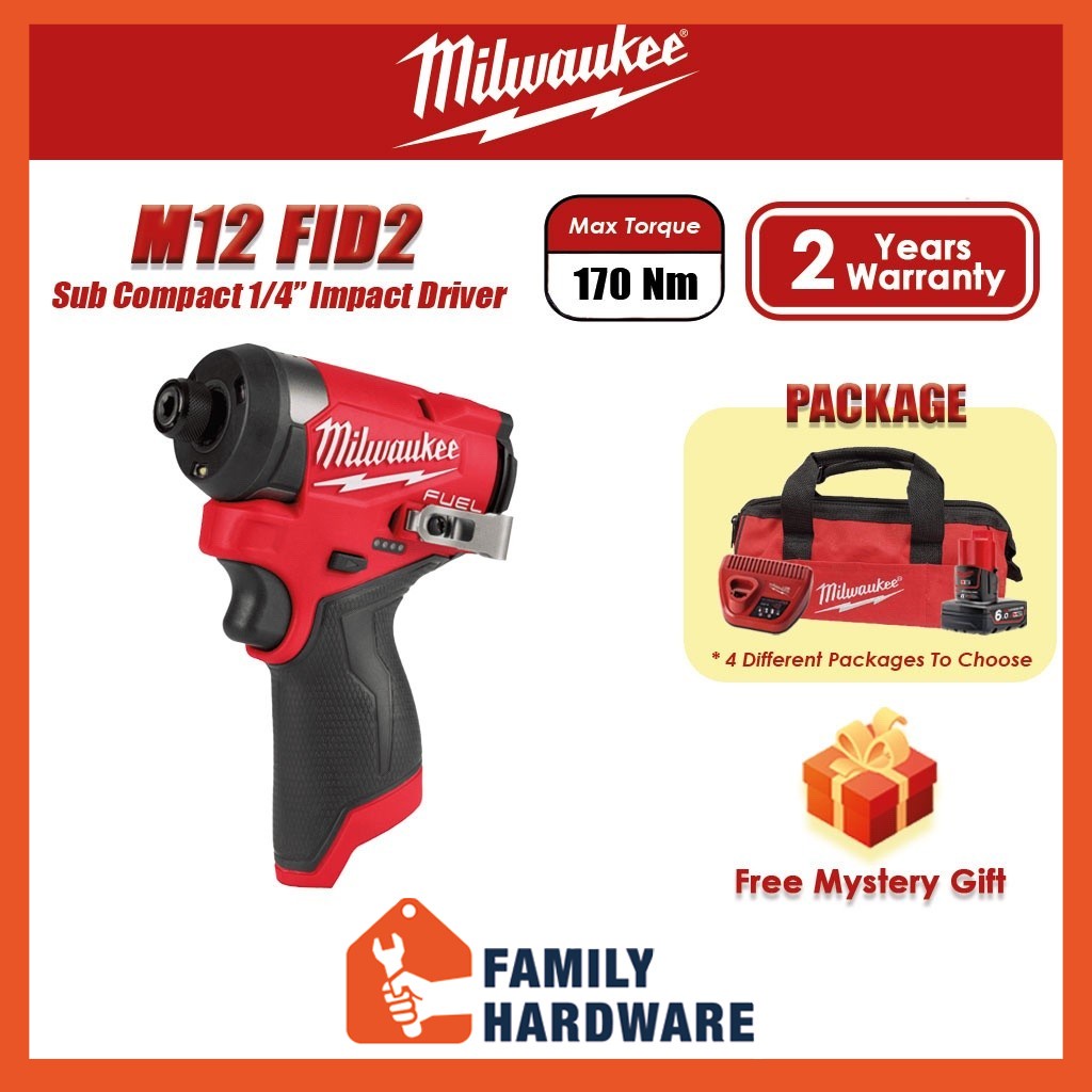 MILWAUKEE M12 FUEL™ Gen III 1/4'' Hex Impact Driver M12FID2 M12 FID2 ...