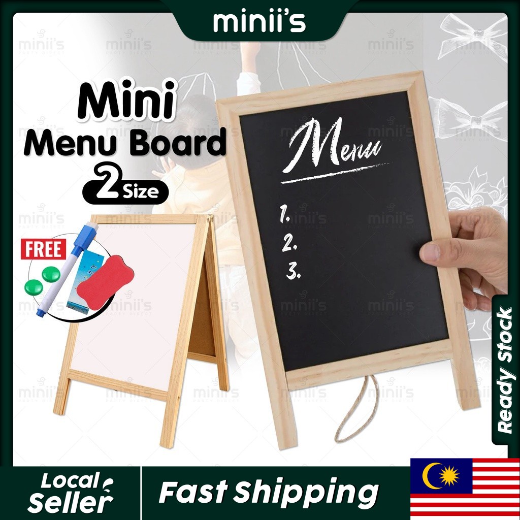 MINIIS PARTY Mini Menu Board Mini Chalk Board 2 In 1 Whiteboard ...