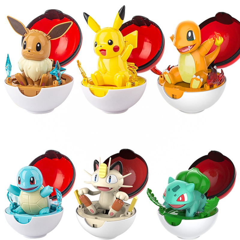 Pokemon Genuine 6 Different Styles Toy Set Pokeball Pocket Monster ...