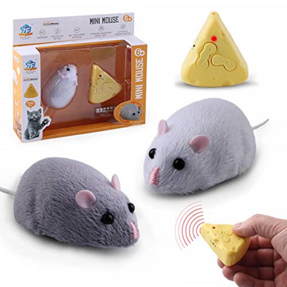 Interactive Cat Toy Mini RC Mouse Toys 360° Rotating Cats Teasing ...