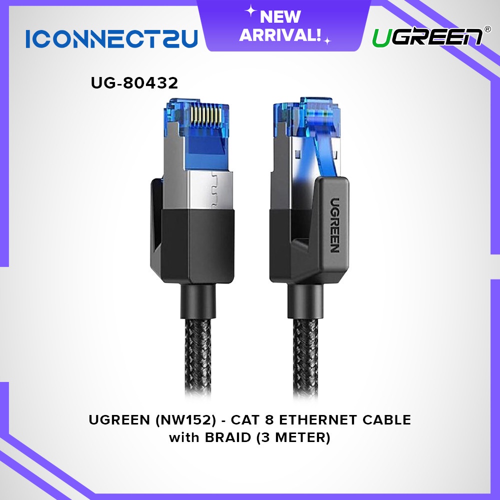Ugreen (NW152) 80432 CAT 8 with Braid Ethernet Cable (3M) | Shopee Malaysia