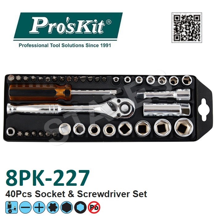 Pro'sKit 8PK-227 40Pcs Socket & Screwdriver Set | Shopee Malaysia