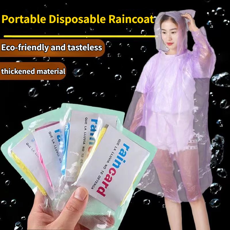 Card Raincoat Disposable Raincoat Unisex Disposable Waterproof Raincoat ...