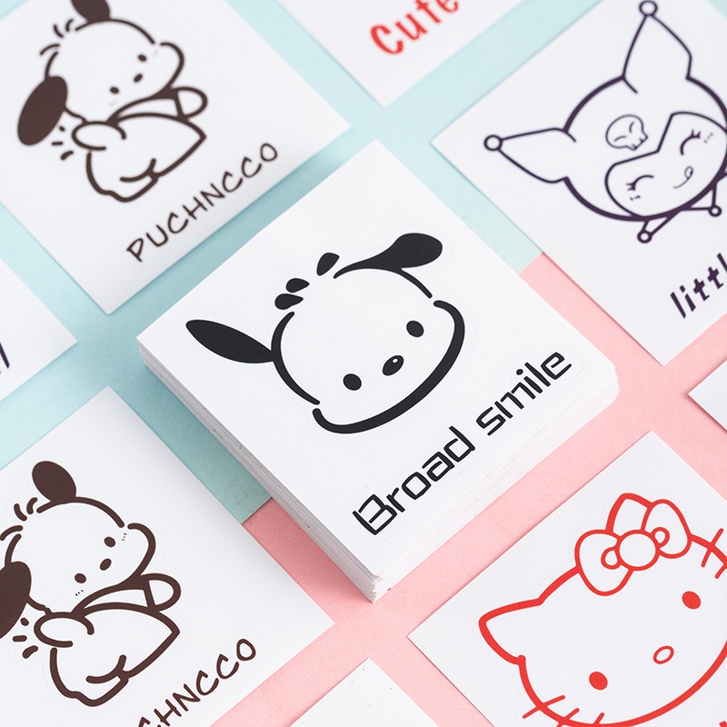 Sanrio Stickers Pacha Dog Kuromi Cartoon Handbook Cute Sticky Notes ...