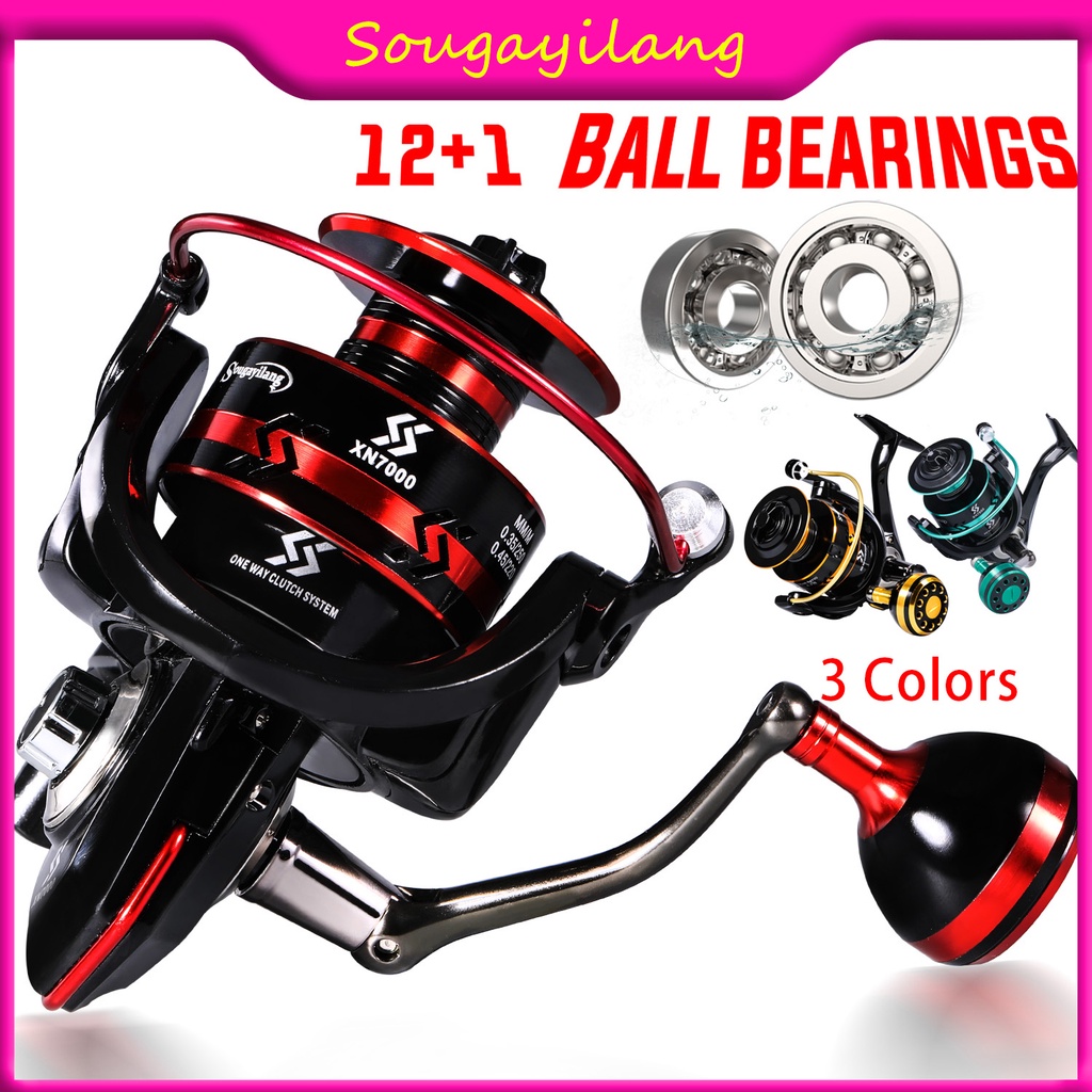 Sougayilang Fishing Reel 2000-7000 Size 12+1BB Big Trolling Fishing ...