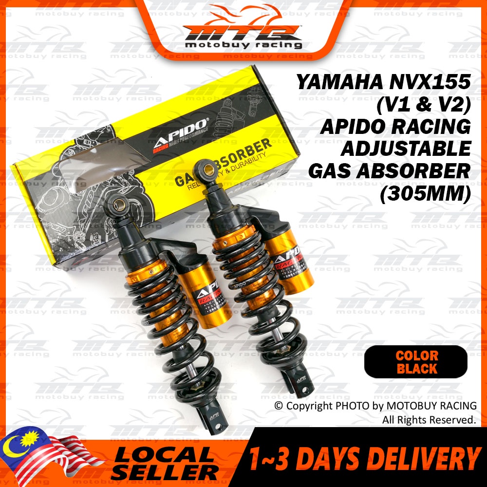 YAMAHA NVX155 (V1 & V2) APIDO RACING ADJUSTABLE GAS ABSORBER | Shopee ...