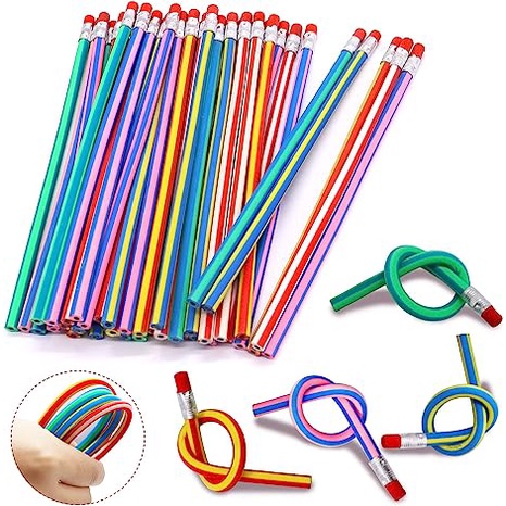 50PCS Soft Bendable Pencils for Kids Pencil with Eraser Stationery for ...