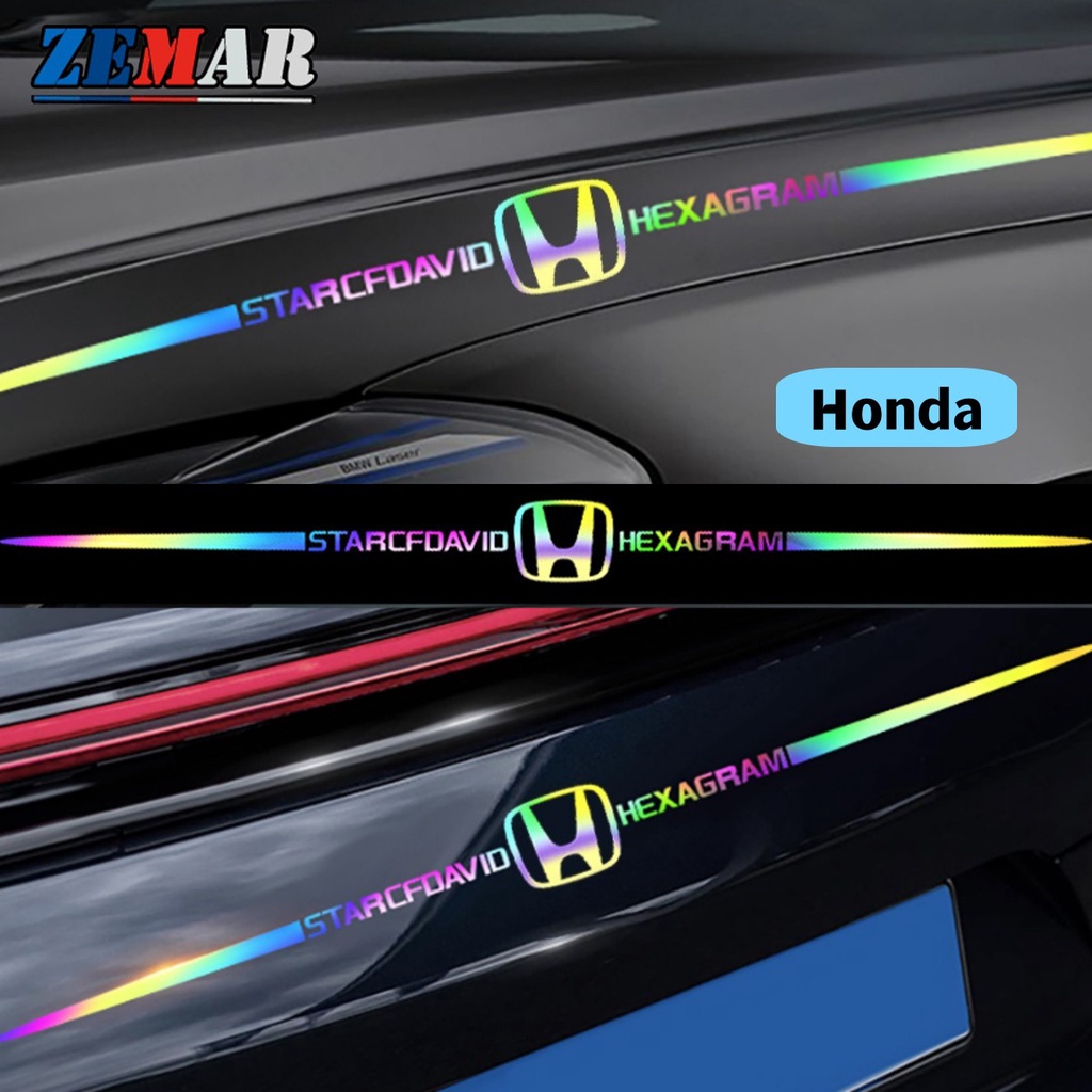 1Pc Honda Laser Reflective Honda Logo Sticker Colorful Car Sticker For ...