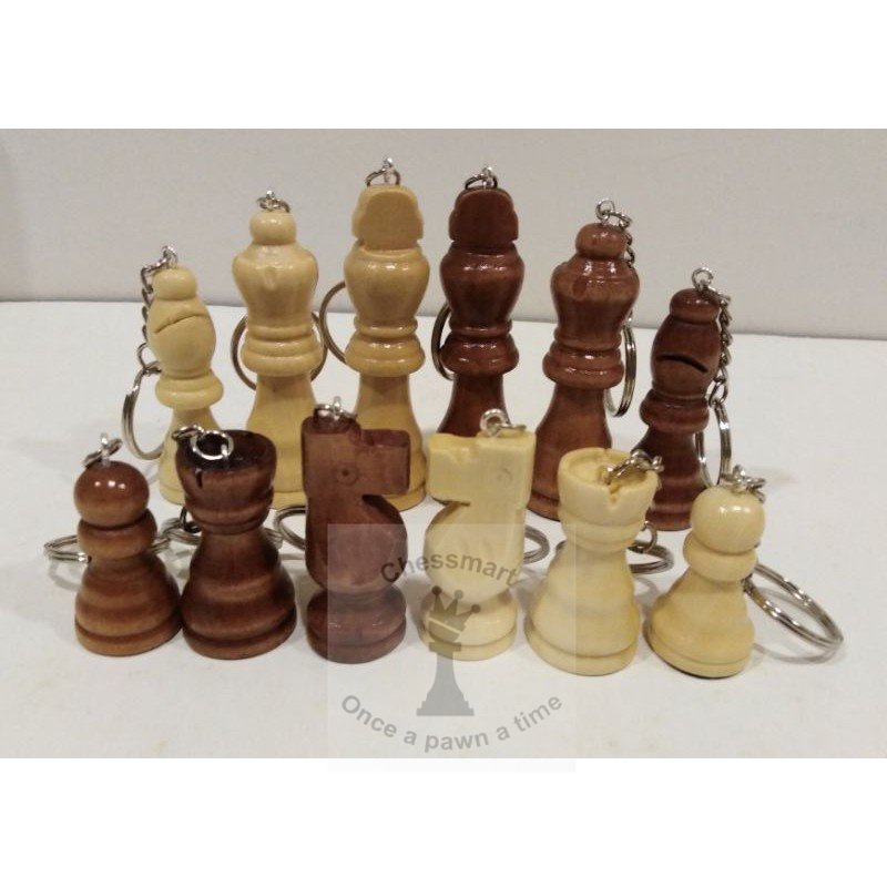 Chessmart Non Magnetic Wood Chess Keychain Rantai Kunci Catur kayu ...