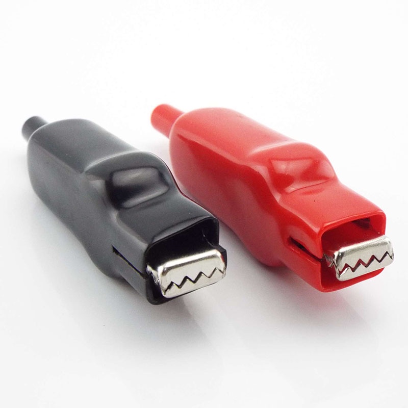 20A Sheathed Alligator Clips Electrical Diy Test Leads Cable Double ...