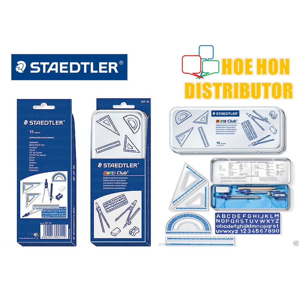Staedtler Mathematical Instruments Geometry Stationery Math Set Compass ...