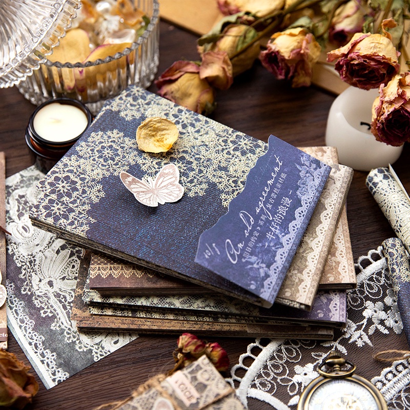 ENWEI 40 Pcs [Old Promise Series] Vintage Journal Material Paper Light ...