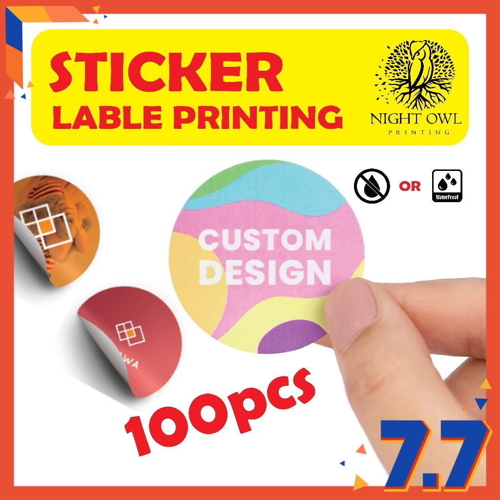 STICKER LABEL PRODUK | 3CM/4CM/5CM/6CM | MIRRORKOTE STICKER 100pcs ...