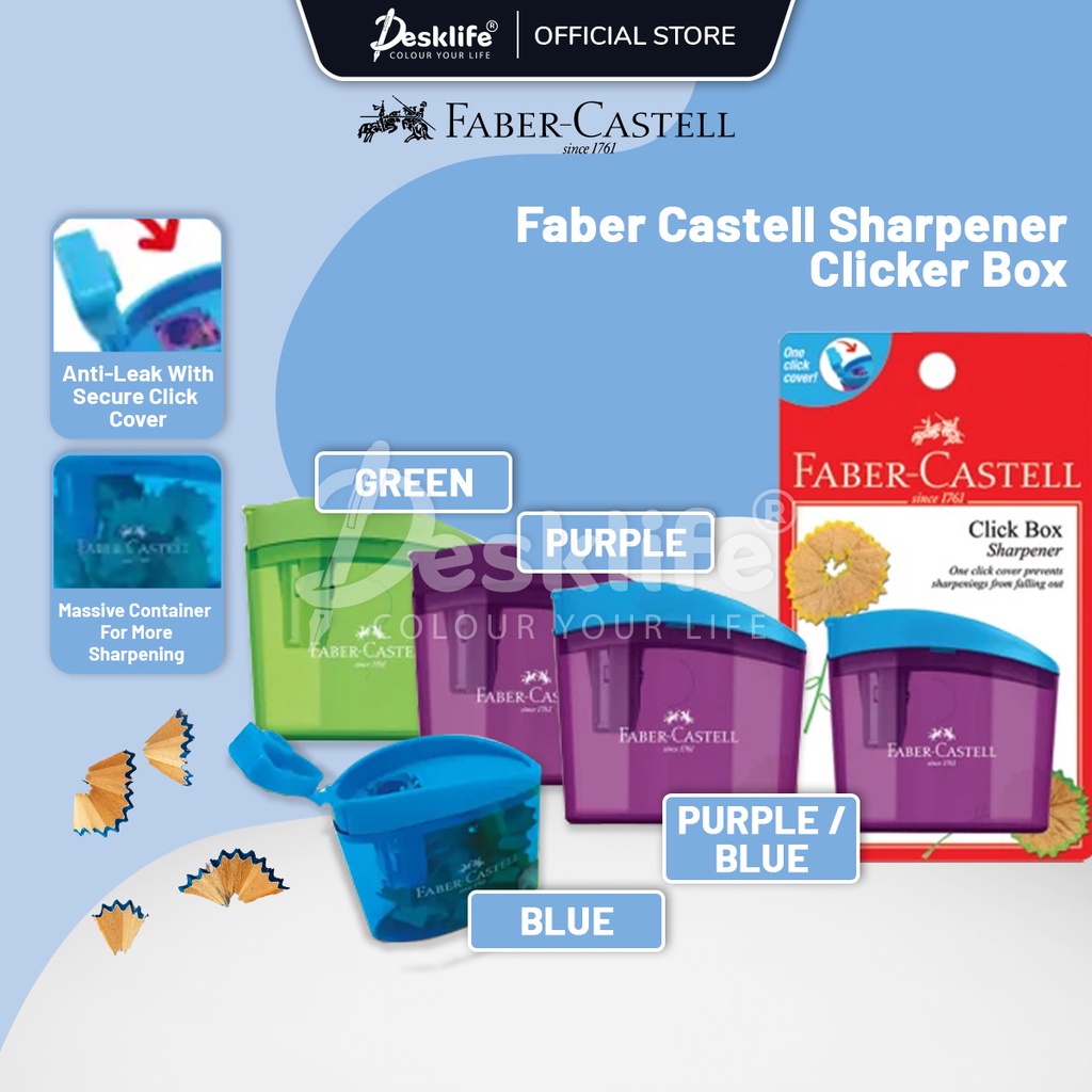 Desklife Faber Castell Sharpener Click Box Big Storage Pencil Sharpene - (1s/PACK) Stationary ...