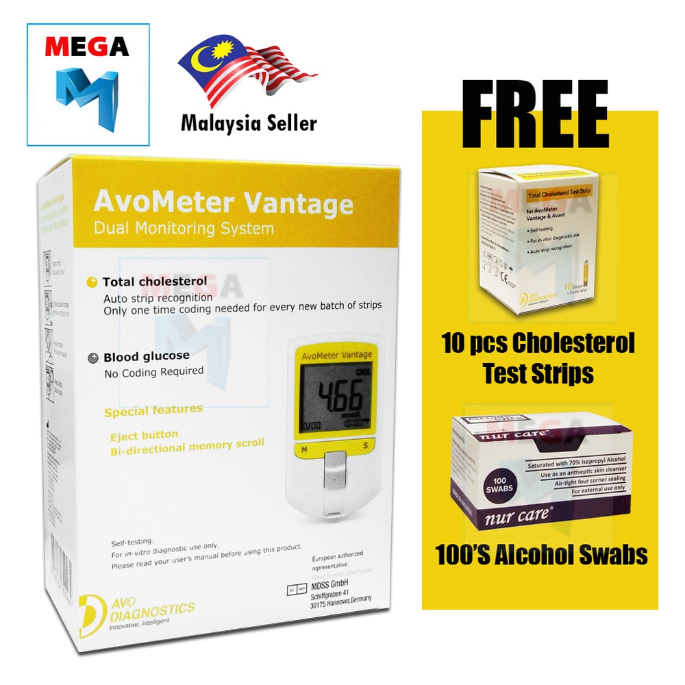 Avometer Vantage/Avant Meter(Check Cholestrol) FOC Cholesterol Strips ...