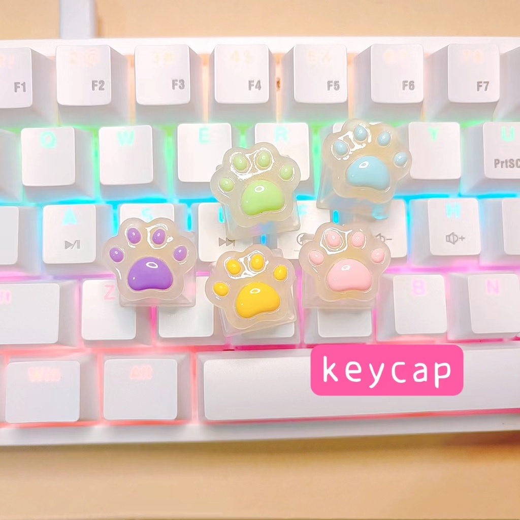 Ready Stock 1PCS Keycap Cat Claw Cute Pink Translucent Suitable for ...