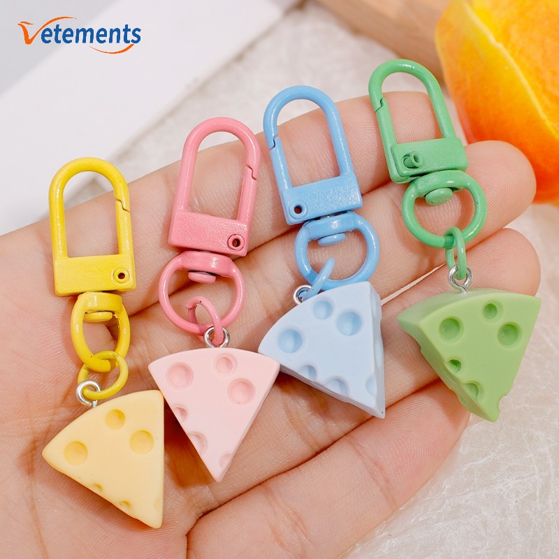 Cute Sweet Cheese Block Hanging Pendant/ Colorful Resin Food Cheese Key ...