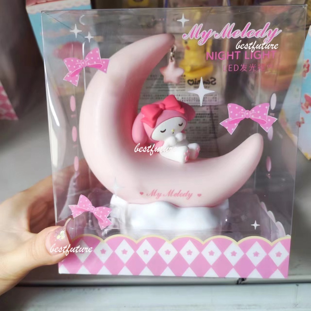 MINISO Sanrio LED Night Light Kuromi Cinnamoroll Pochacco 3d Lamp Moon ...