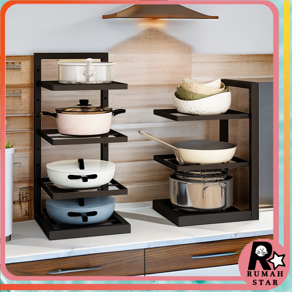 2/3/4 Storey Pot Rack Rak Bawah Sinki Rak Letak Barang Dapur Pot Rack ...