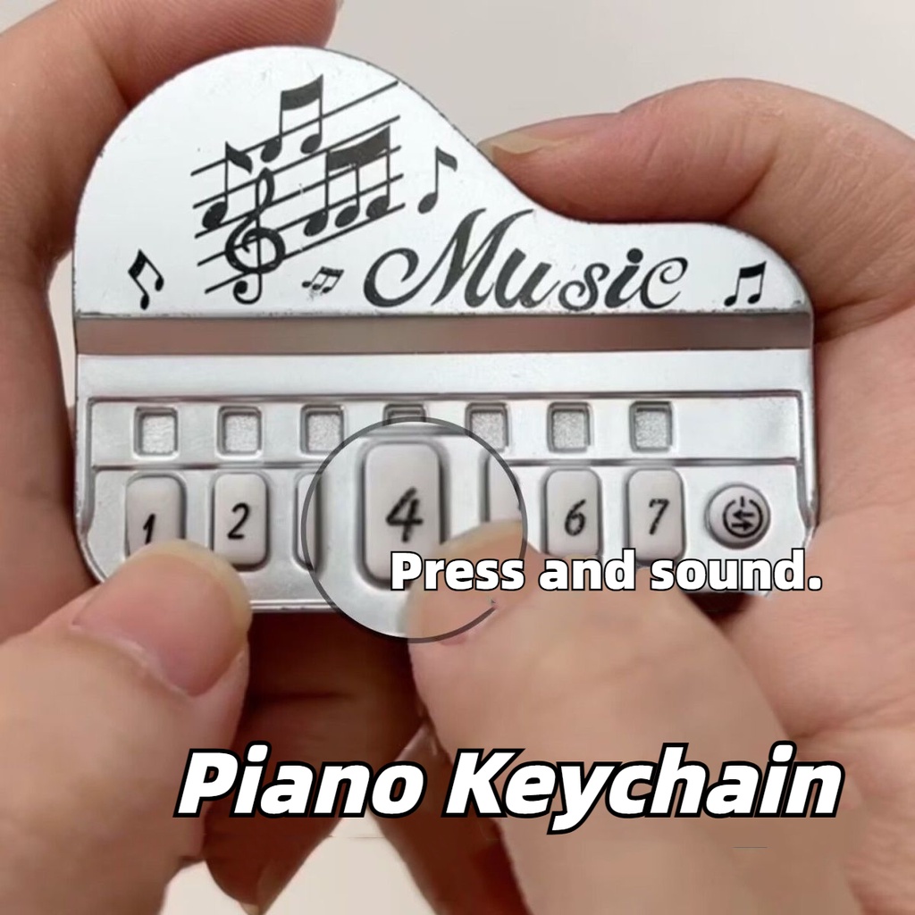 Mini Electronic Piano Keychain Toy with Lights Keyboard Music Toy Bag ...