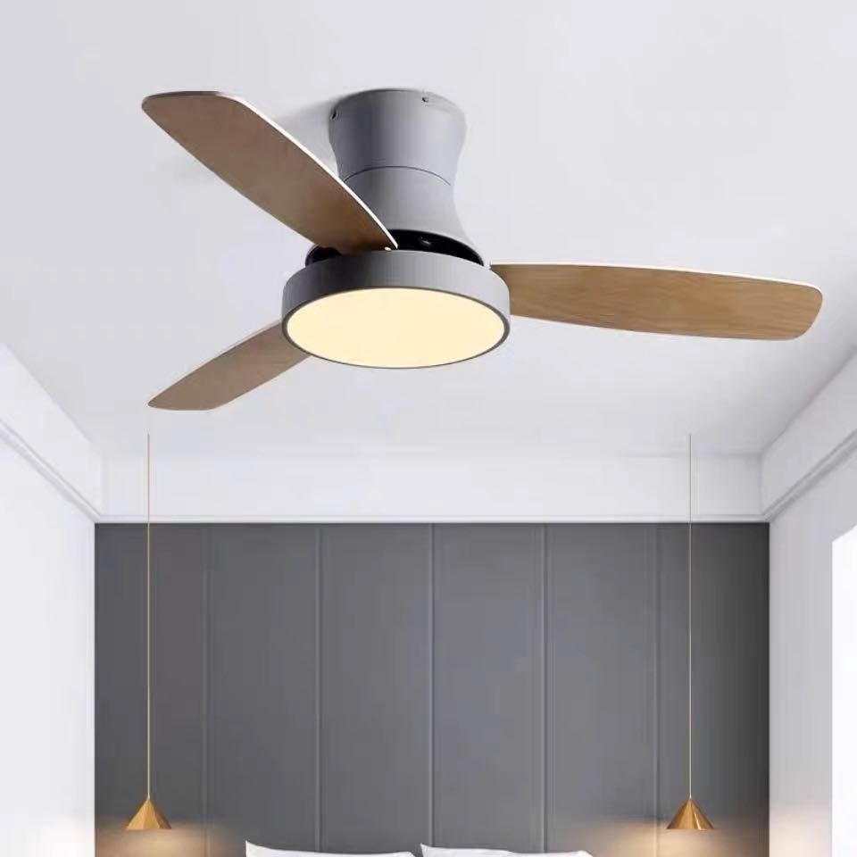 Italy Brand Ceiling Fan with Lights DC Wooden Blade Large Wind Baby ...