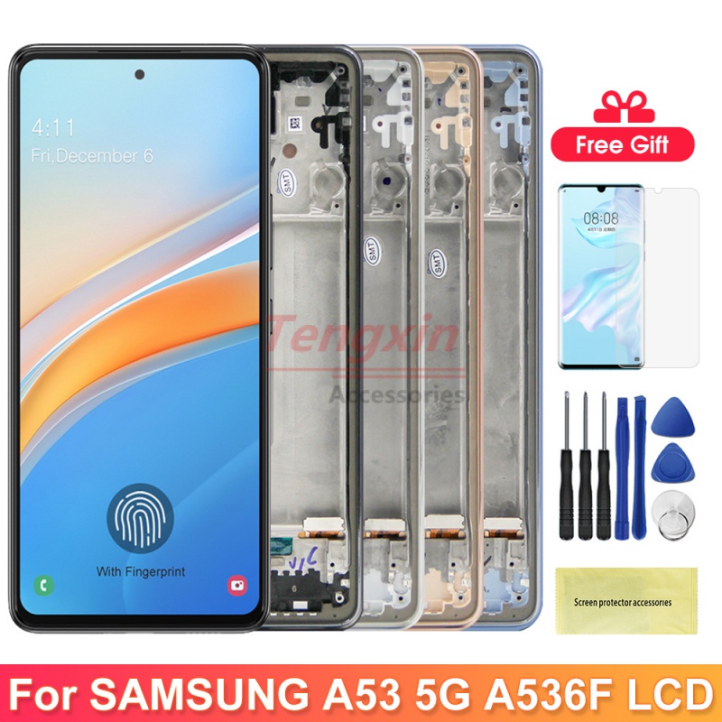 Super AMOLED A53 5G Display Screen with frame, for Samsung Galaxy A53 ...