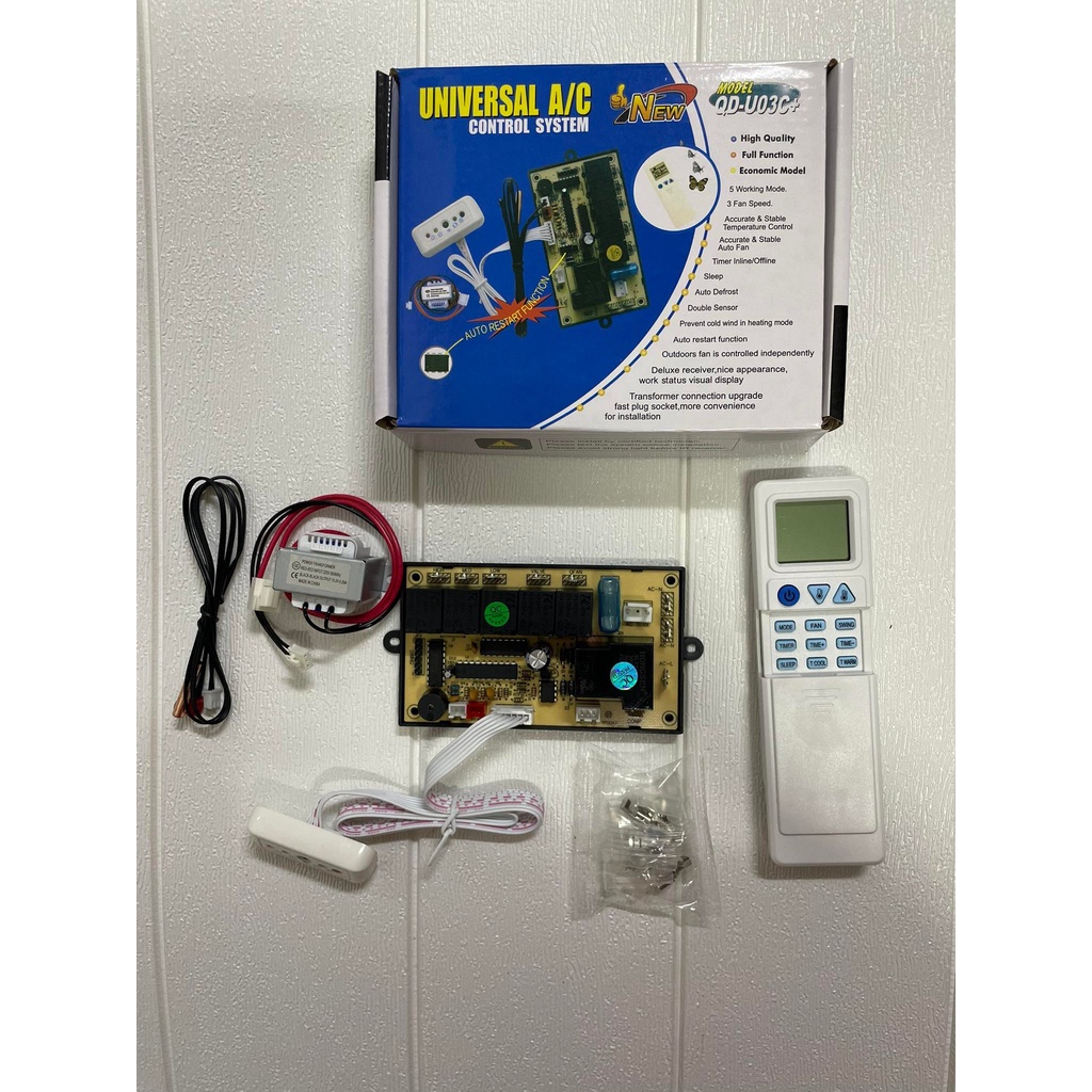 【QD-U03C+ SON-U03 , SON-U03AD】UNIVERSAL PCB AIRCOND (3 SPEED MOTOR) PC MAIN BOARD ‖ NON ...