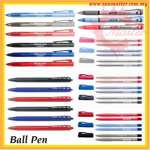 Ball Pen 0.5mm 0.7mm 1.0mm | Faber Castell Ball Pen Click X5 X7 Grip X5 ...