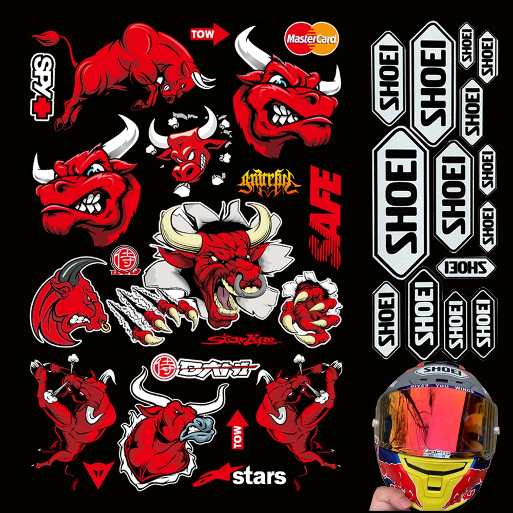 Reflective Motorycle Decals Angry Bulls Sticker Bumper Motorcycle ...