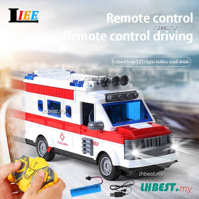 Rc Electric Remote Control Bus Car Toy Rc Ambulance With Led Light