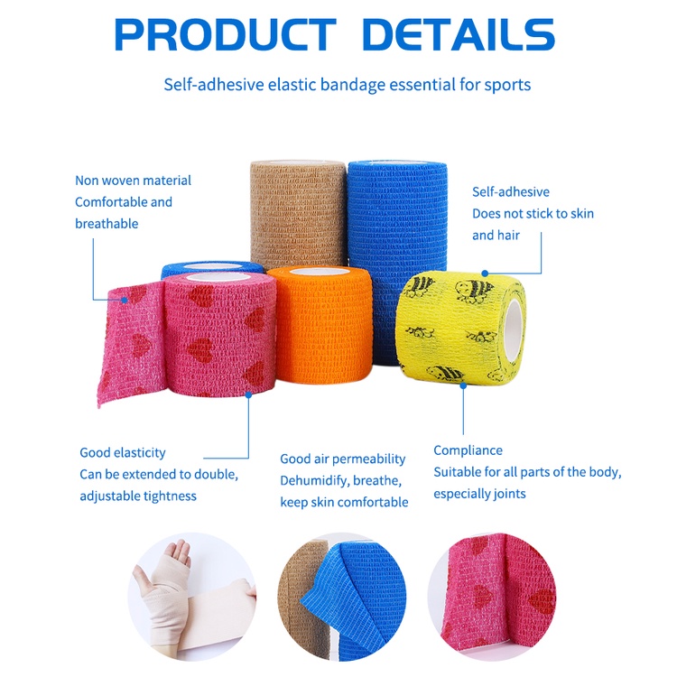 SD Self Adhesive Elastic Wrap Bandage Tape Sport Bandage Tape First Aid ...